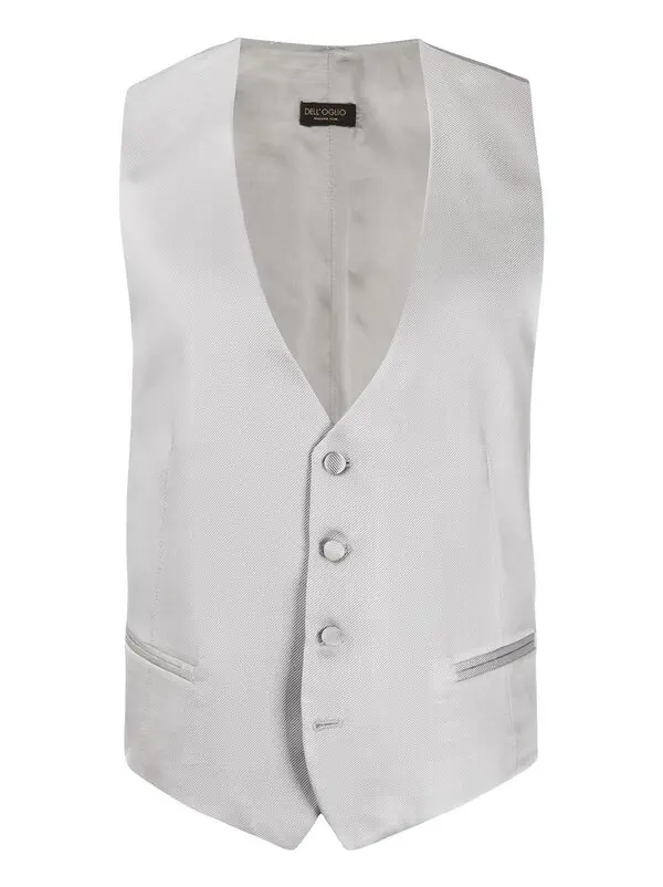 DELL'OGLIO Single-breasted Tailored Waistcoat - Grey