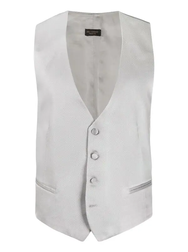 DELL'OGLIO Single-breasted Tailored Waistcoat - Grey