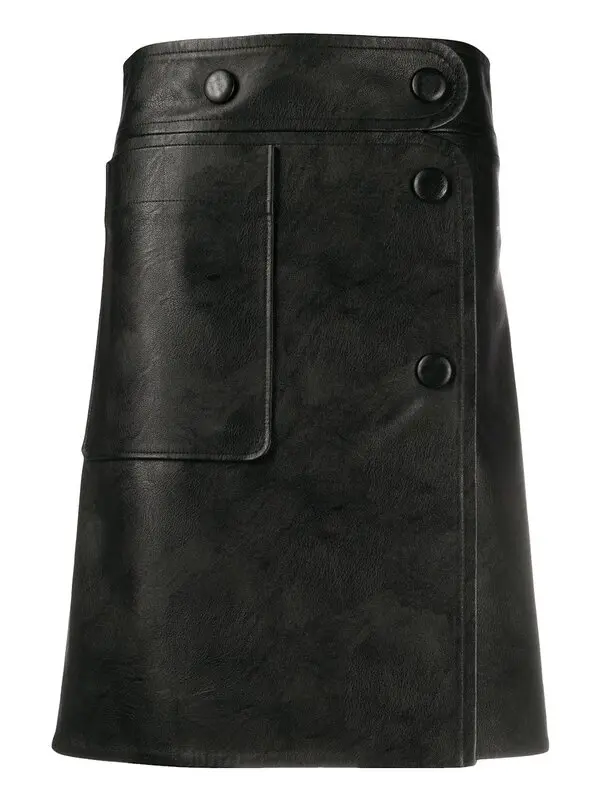 Stella McCartney A-line Faux Leather Skirt - Black