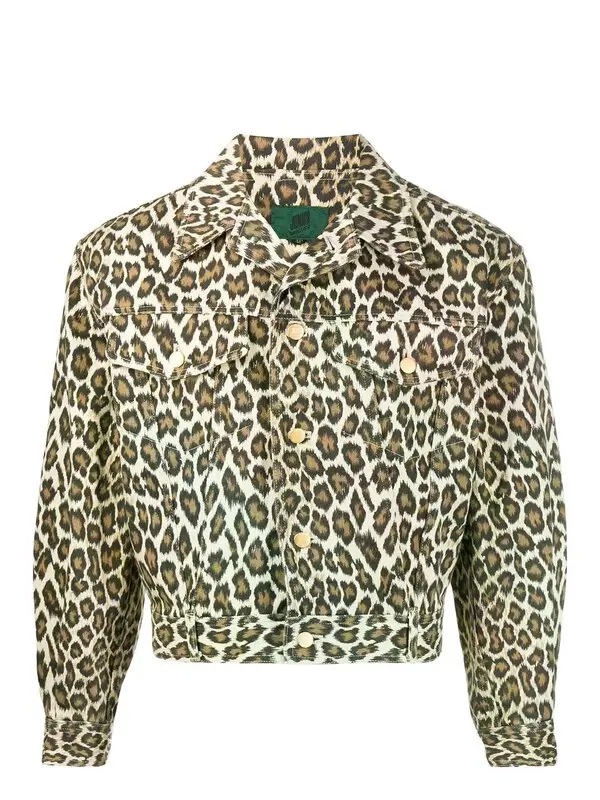 Jean Paul Gaultier Leopard Print Cropped Jacket - Yellow
