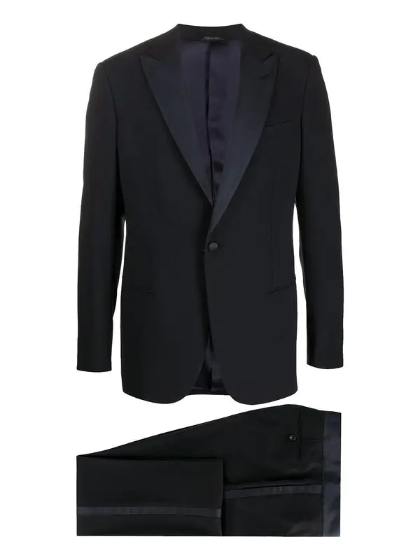 Giorgio Armani Single-breasted Wool Suit - Blue