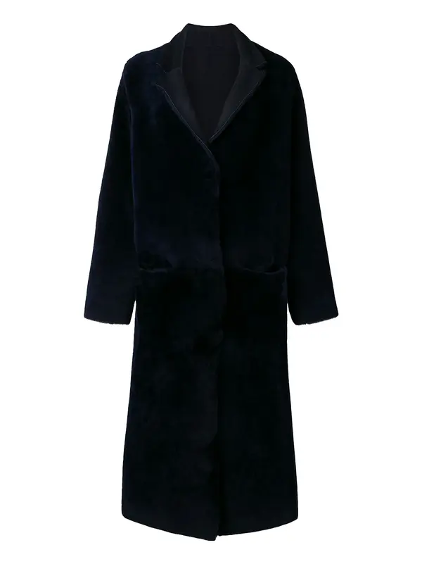 LISKA Reversible Long Coat - Blue