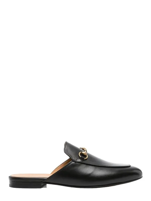 Gucci Princetown Leather Mules With Horsebit Detail - Black