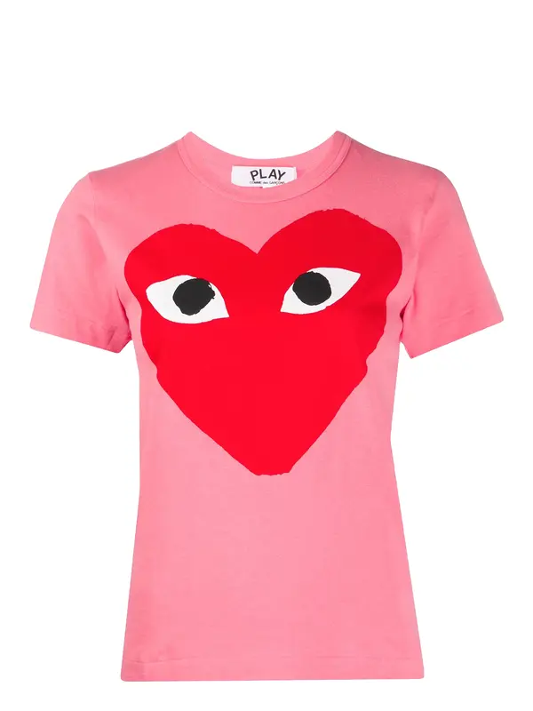 Play Comme Des Garcon Heart Print T-shirt - Pink