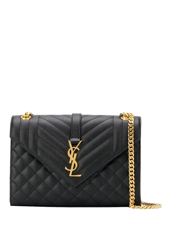 Saint Laurent Cassandra Quilted Shoulder Bag - Black