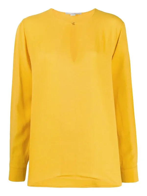 Stella McCartney Split-sleeve Keyhole Blouse - Yellow