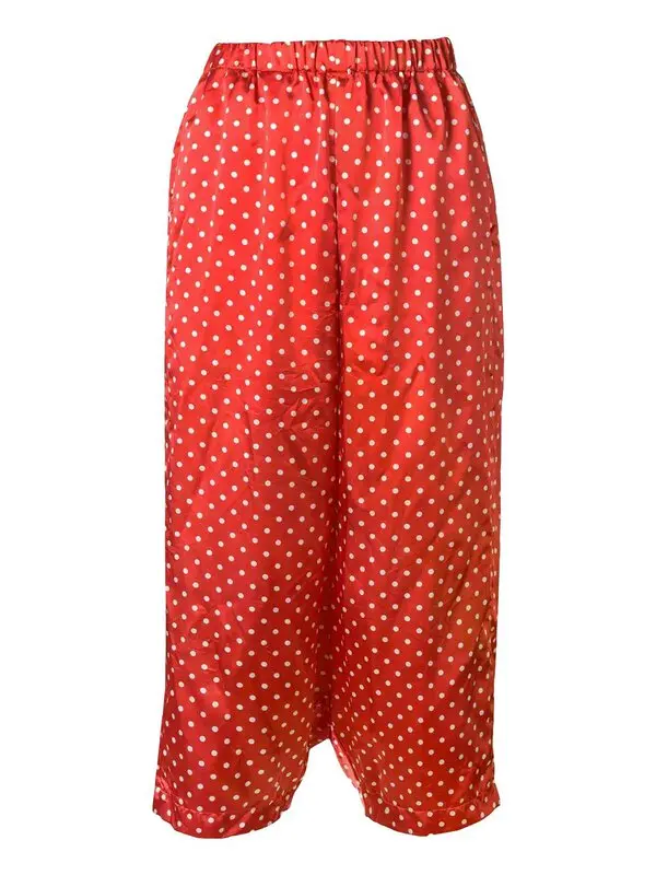 Comme Des Garçons 2005 Polka-dot Bermuda Trousers - Red