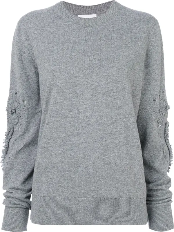 BARRIE Romantic Timeless Cashmere Pullover - Grey