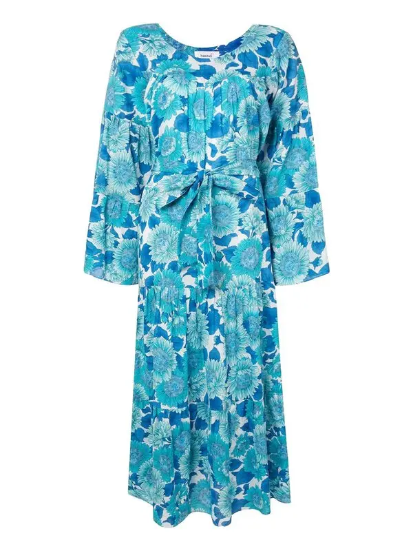 BAMBAH Sunflower Cotton Kaftan - Blue