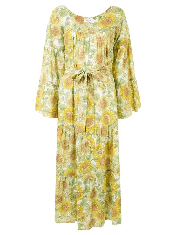 BAMBAH Sunflower Print Kaftan Dress - Multicolour