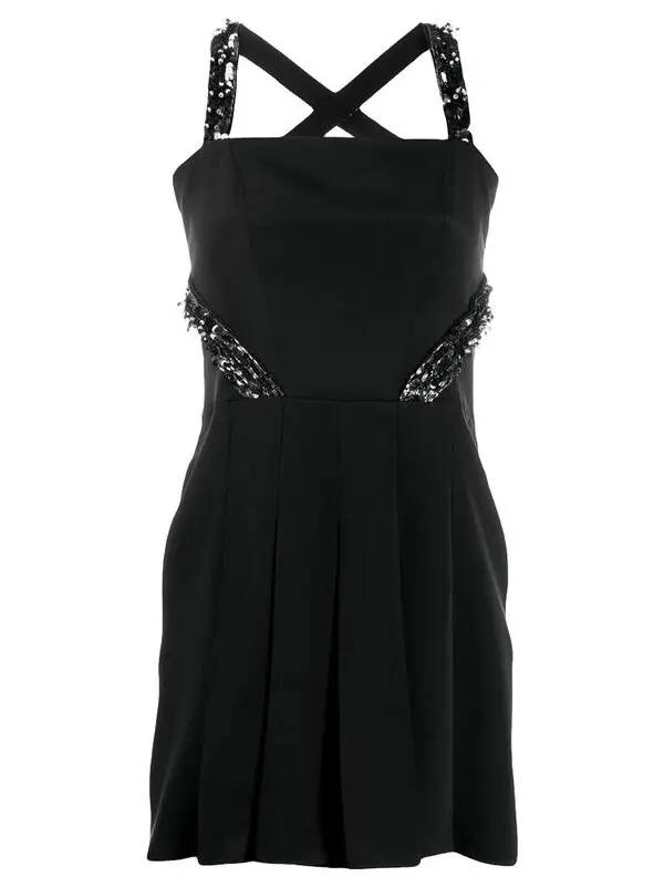 Emilio Pucci Sequin Embellished Square Neck Dress - Black