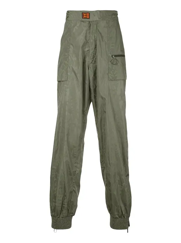 Off-White All Over Logo Track Trousers - Green