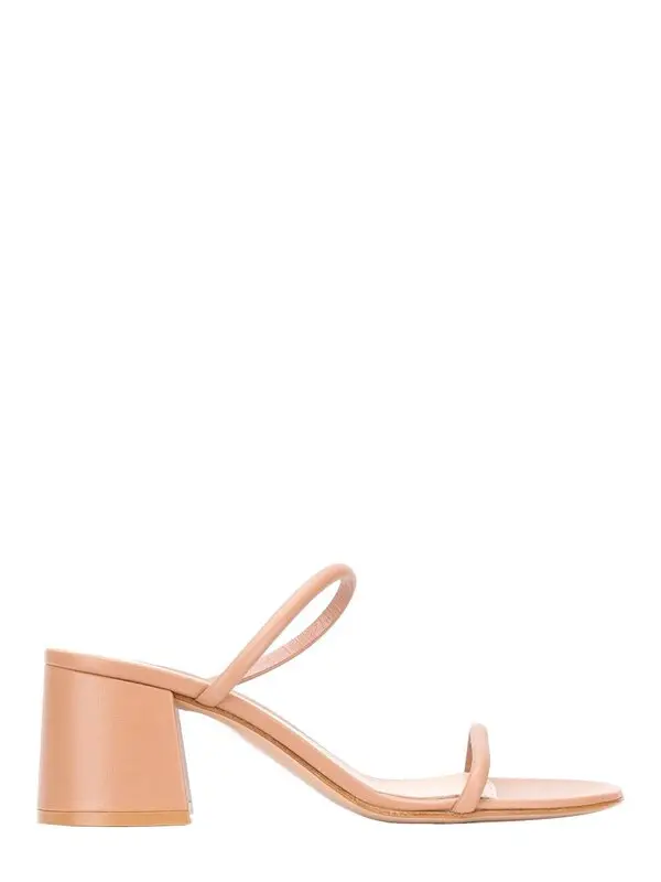 GIANVITO ROSSI Double-strap Block-heel Sandals - Neutrals