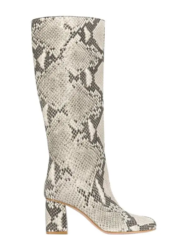 Red Valentino Snakeskin-effect Mid-calf Boots - Neutrals