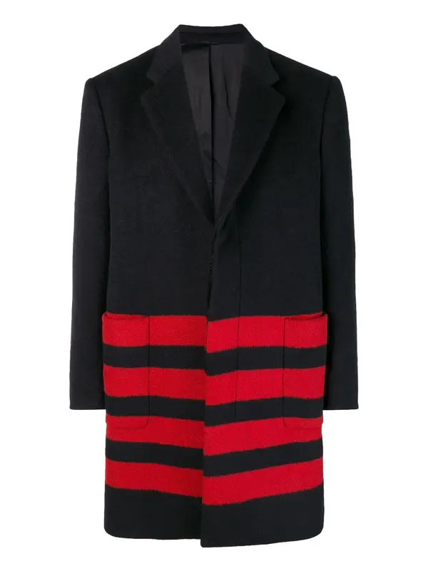 Calvin Klein Stripe Detail Coat - Black