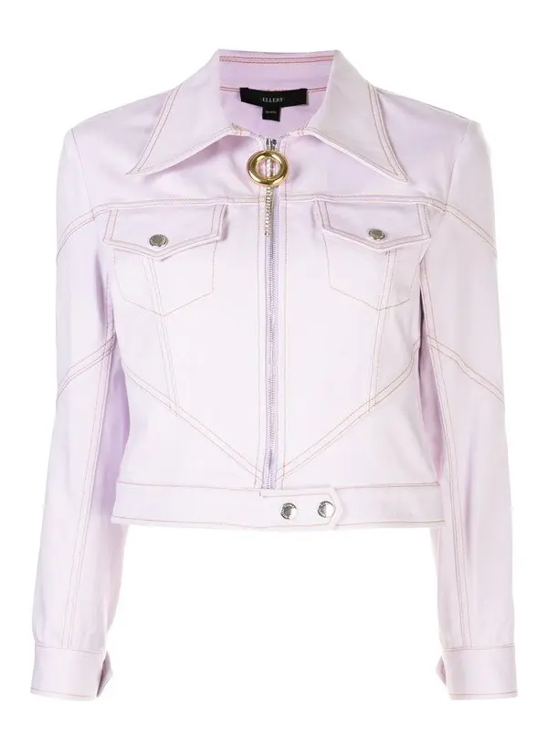 ELLERY Lilac Cotton Zipped Fitted Jacket - Pink