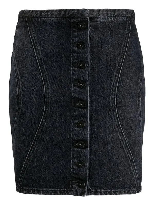 COUNTY OF MILAN Denim Mini Skirt - Black