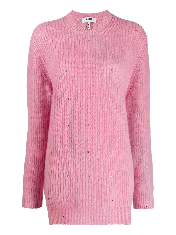 MSGM Crystal-embellished Jumper - Pink