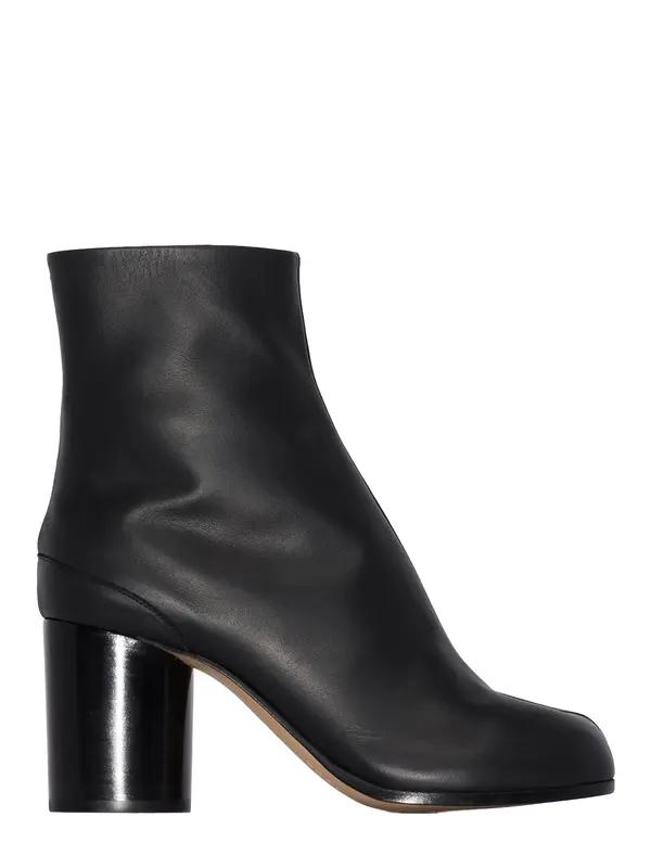 MAISON MARGIELA Tabi 80mm Leather Ankle Boots - Black