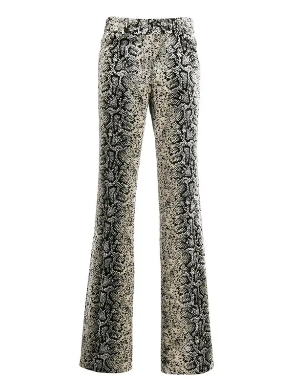 Giambattista Valli Snakeskin Effect Bootleg Trousers - Black