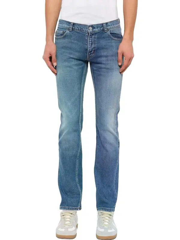 Balenciaga Slim Fit Jeans With Bleached Effect - Blue
