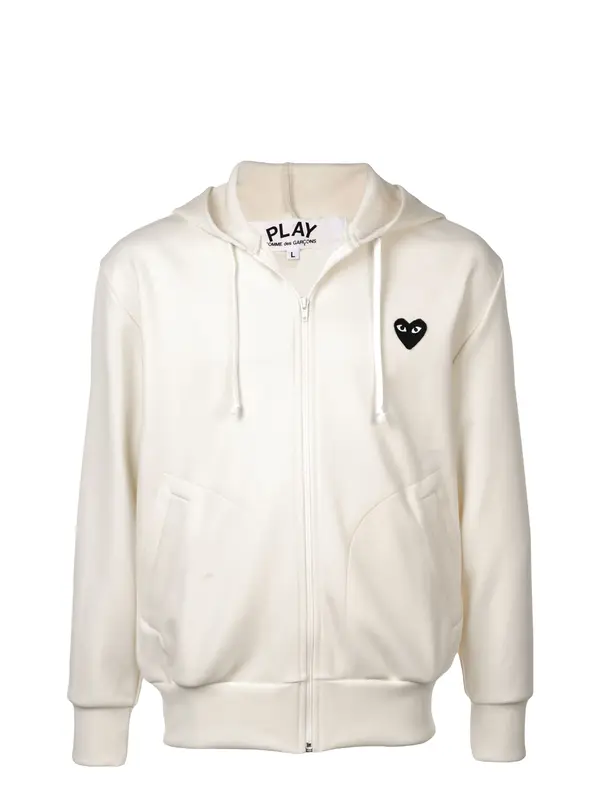 Play Comme Des Garcon Heart Logo Hoodie - Neutrals