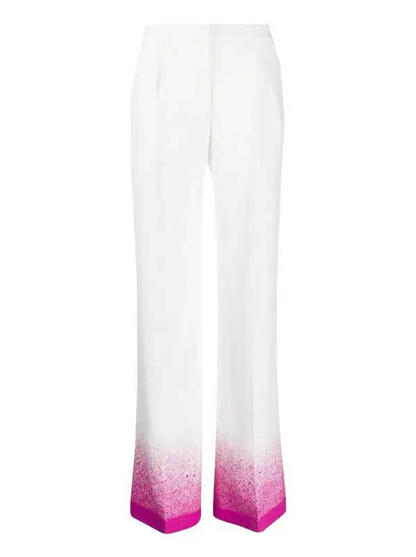 Off-White Splatter-effect Palazzo Trousers - White