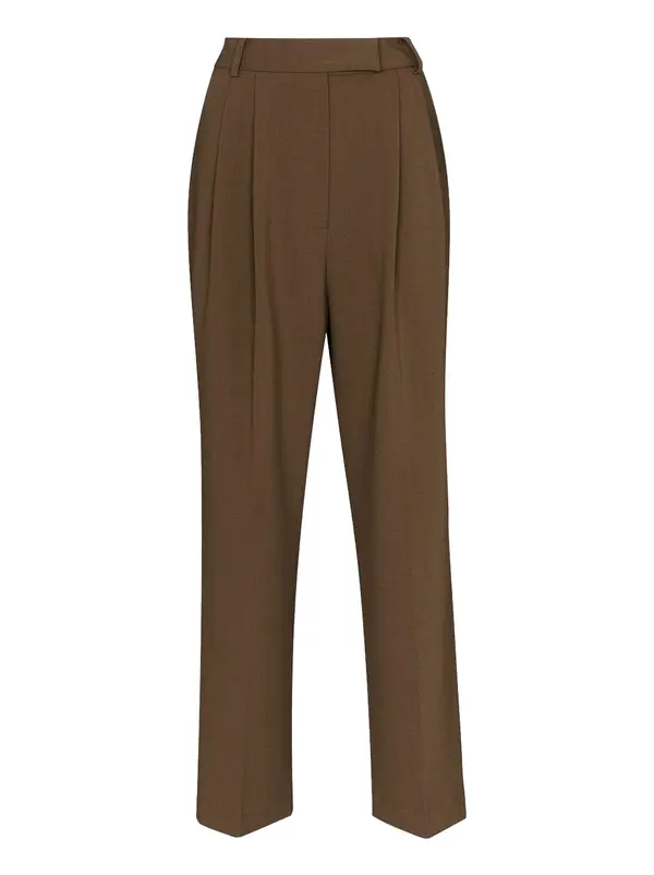 THE FRANKIE SHOP Bea Pleated Trousers - Brown