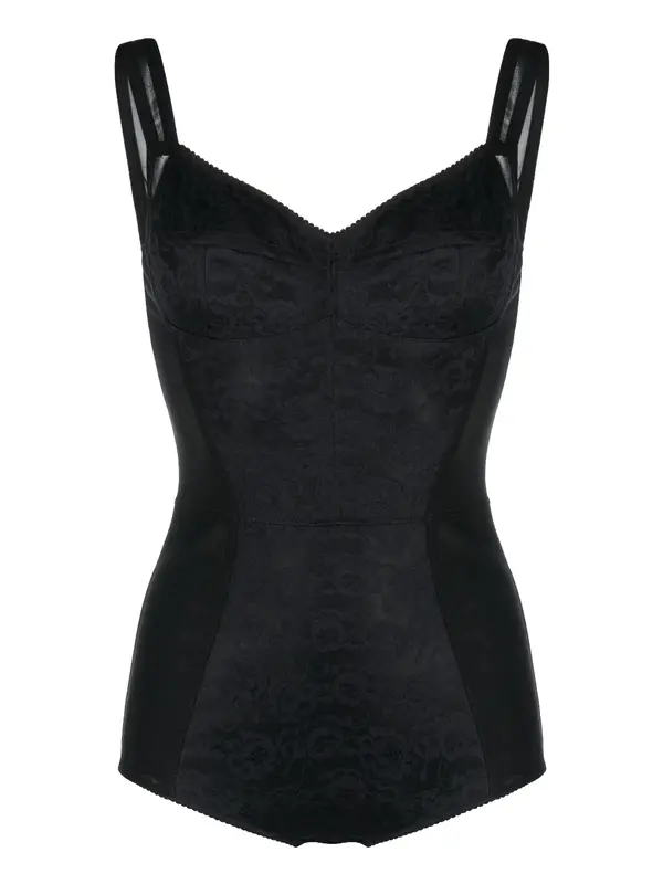 Dolce & Gabbana Floral-lace Corset Bodysuit - Black