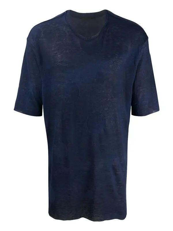 DANIEL ANDRESEN Short-sleeved Linen Sweater - Blue