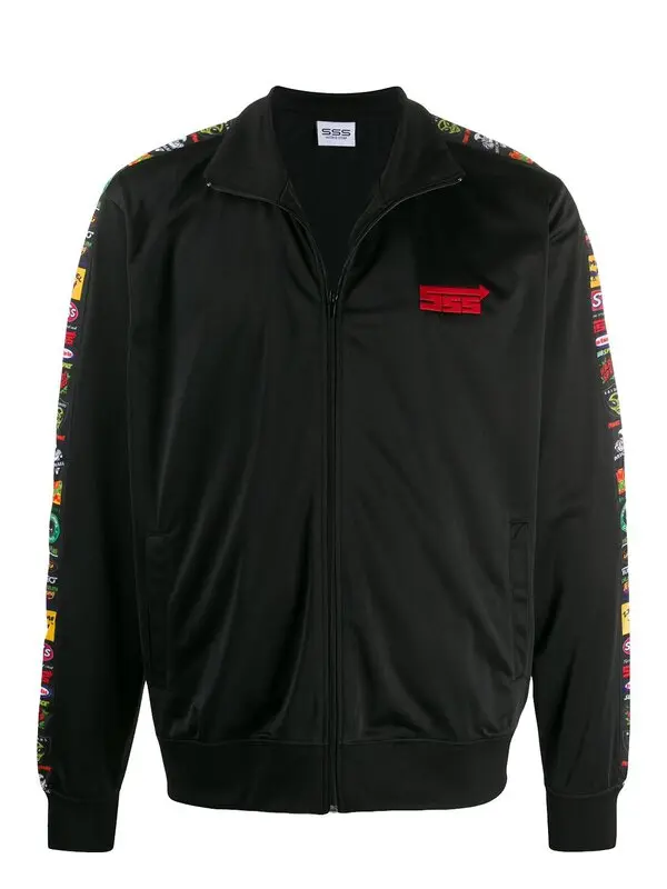 SSS WORLD CORP Contrast Side Panel Jacket - Black