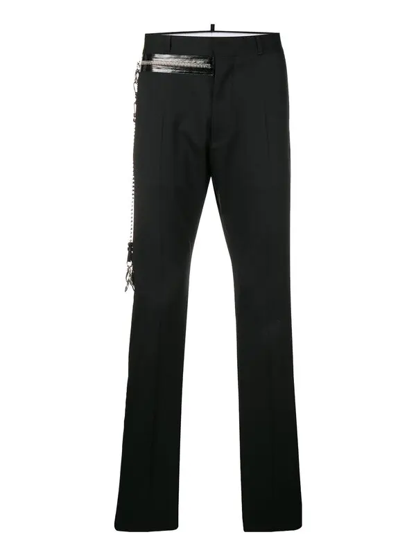 Dsquared2 Tailored Trousers With Side Zip Detail - Black