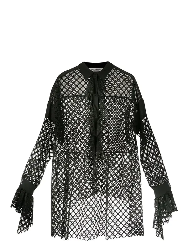 Philosophy Di Lorenzo Serafini High-low Netted Blouse - Black