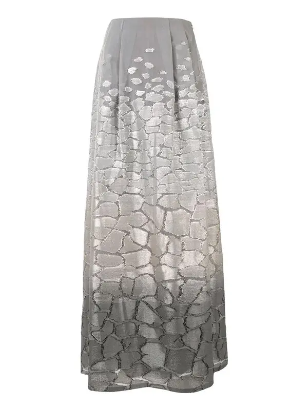 Alberta Ferretti Metallic Threading A-line Skirt - Grey