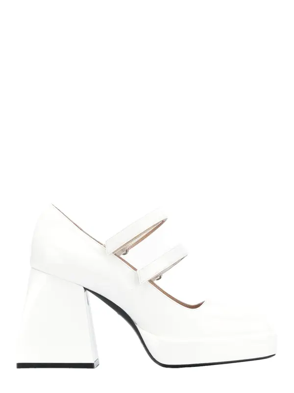NODALETO Bulla Block Heel Pumps - White