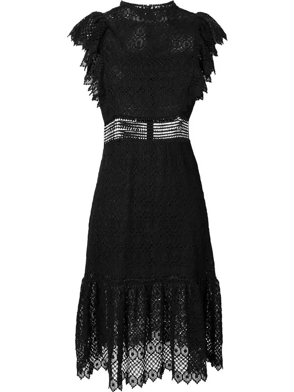 Philosophy Di Lorenzo Serafini Short Sleeve Lace Dress - Black