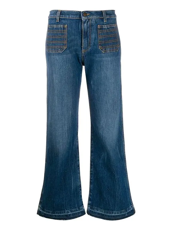 Philosophy Di Lorenzo Serafini Cropped Flare Jeans - Blue