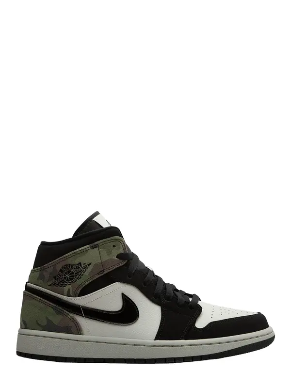 JORDAN Air 1 Mid Camo Sneakers - Black