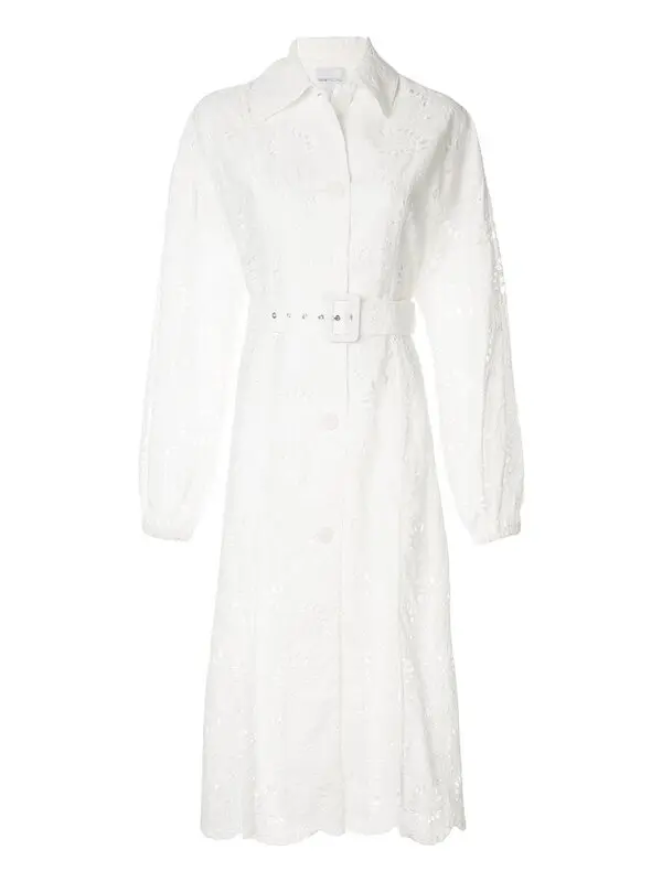 ALICE MCCALL Cloud Obscurity Embroidered Trench Coat - White