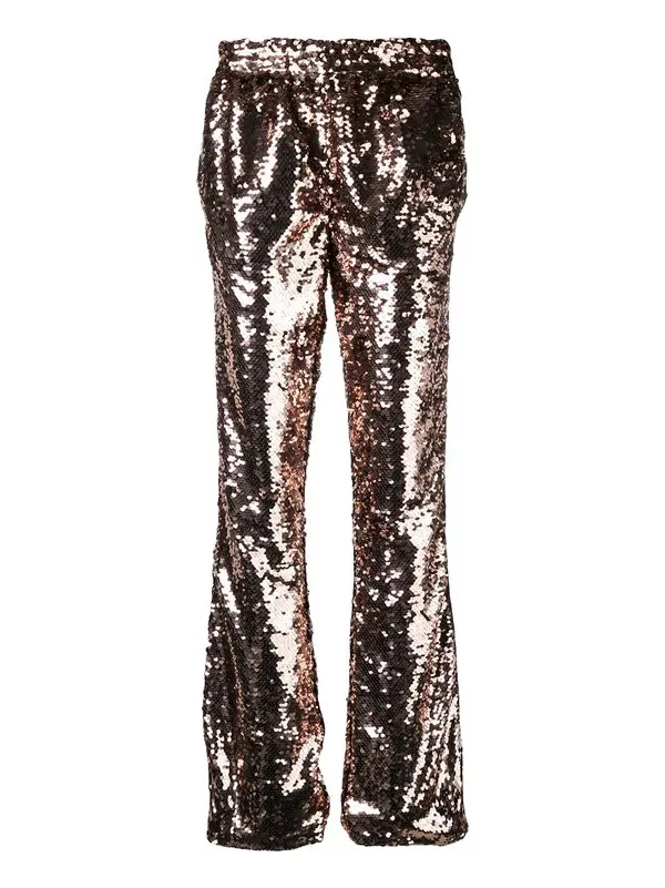 Faith Connexion Sequin Flared Trousers - Metallic