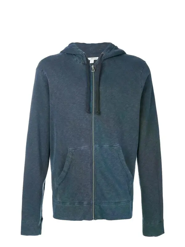 JAMES PERSE Cotton Zip-up Hoodie - Blue
