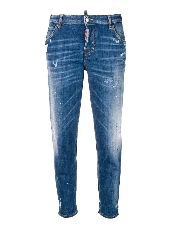 Dsquared2 Distressed Cropped Jeans - Blue