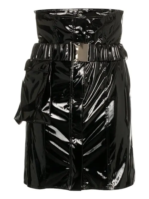 Faith Connexion High-waisted Vinyl Mini Skirt - Black