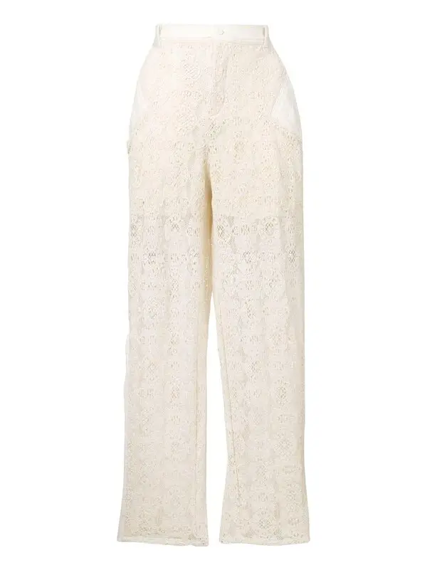 Philosophy Di Lorenzo Serafini Lace Panelled Trousers - Neutrals