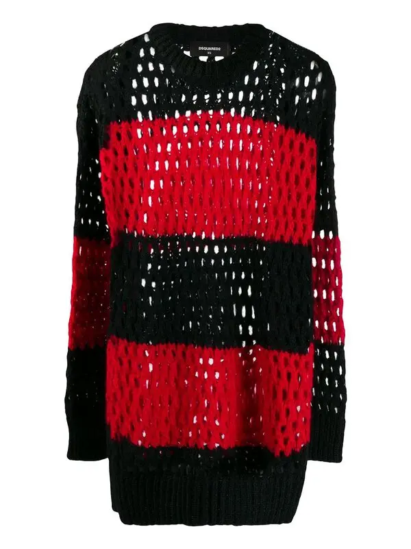 Dsquared2 Oversized Striped Jumper - Black