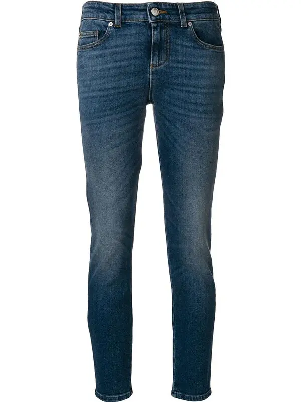 Alexander McQueen Cropped Skinny Jeans - Blue