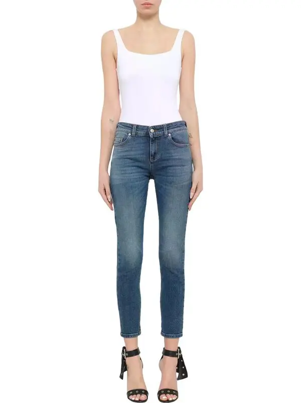 Alexander McQueen Cropped Skinny Jeans - Blue
