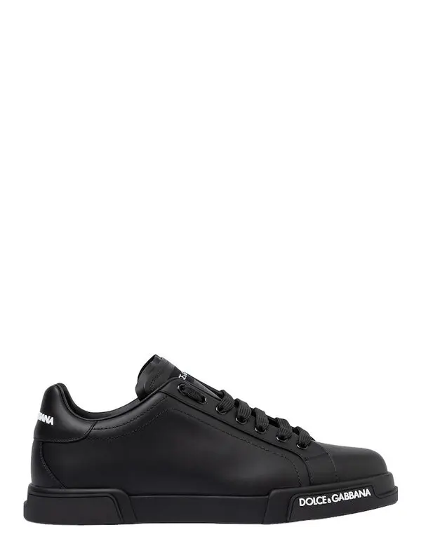 Dolce & Gabbana Port Light Leather Sneakers - Black