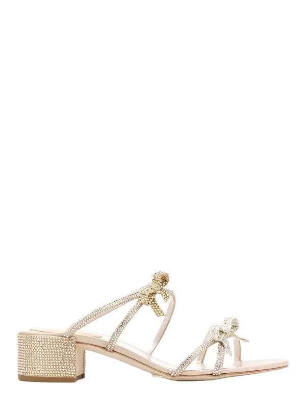 Rene Caovilla Embellished Straps Sandals - Gold