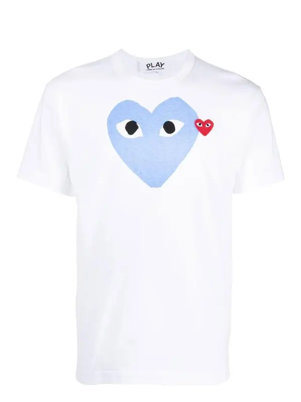 Play Comme Des Garcon Heart Print T-shirt - White